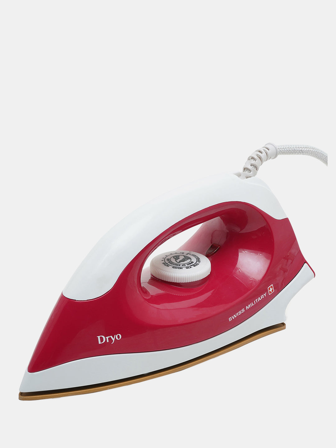Dryo Non-Stick Coated Dry Iron 1000 Watts | DI03 – Swiss Military India